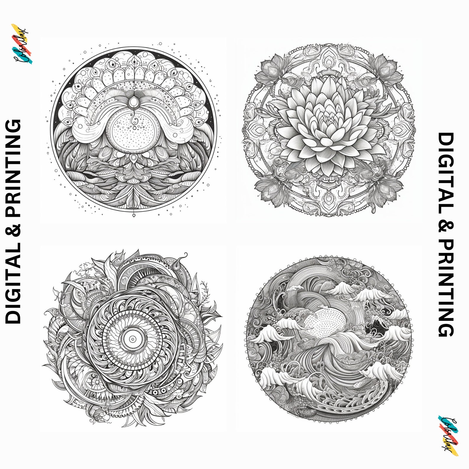 50 Mandala of Balance Coloring Book | Coloring Sheets | Mandala ...