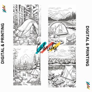 50 Summer Camping Coloring Page | Printable Pdf | Fairy House Adult ...