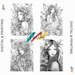 101 Dreamy Fairy Girls Coloring Book for Adults and Children. Grayscale ...
