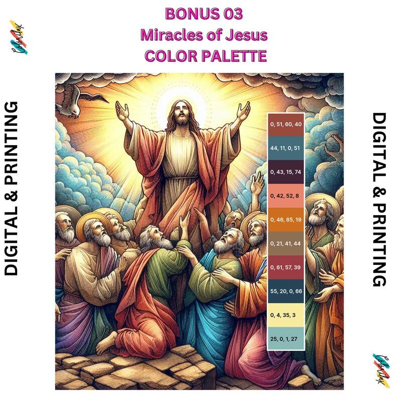 50 Miracles of Jesus Bible Coloring Book | Christian Bible Coloring ...