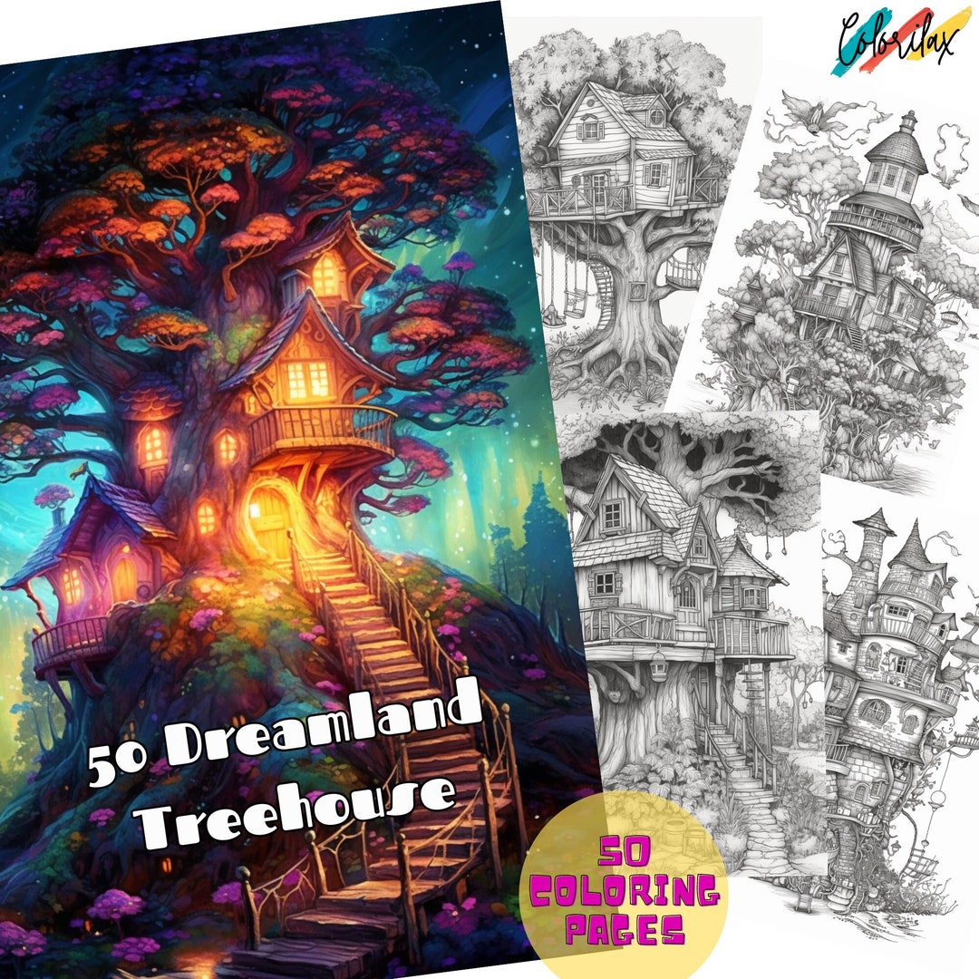 50 Dreamland Treehouse Coloring Page Printable Pdf Dreamland Treehouse