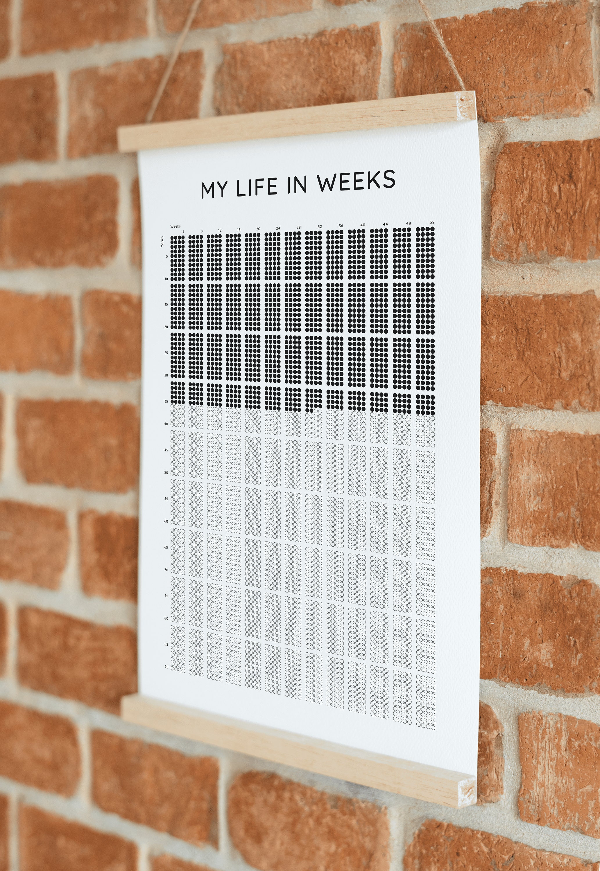 My Life in Weeks Poster Year Life Calendar 90 Years Weeks of My Life ...