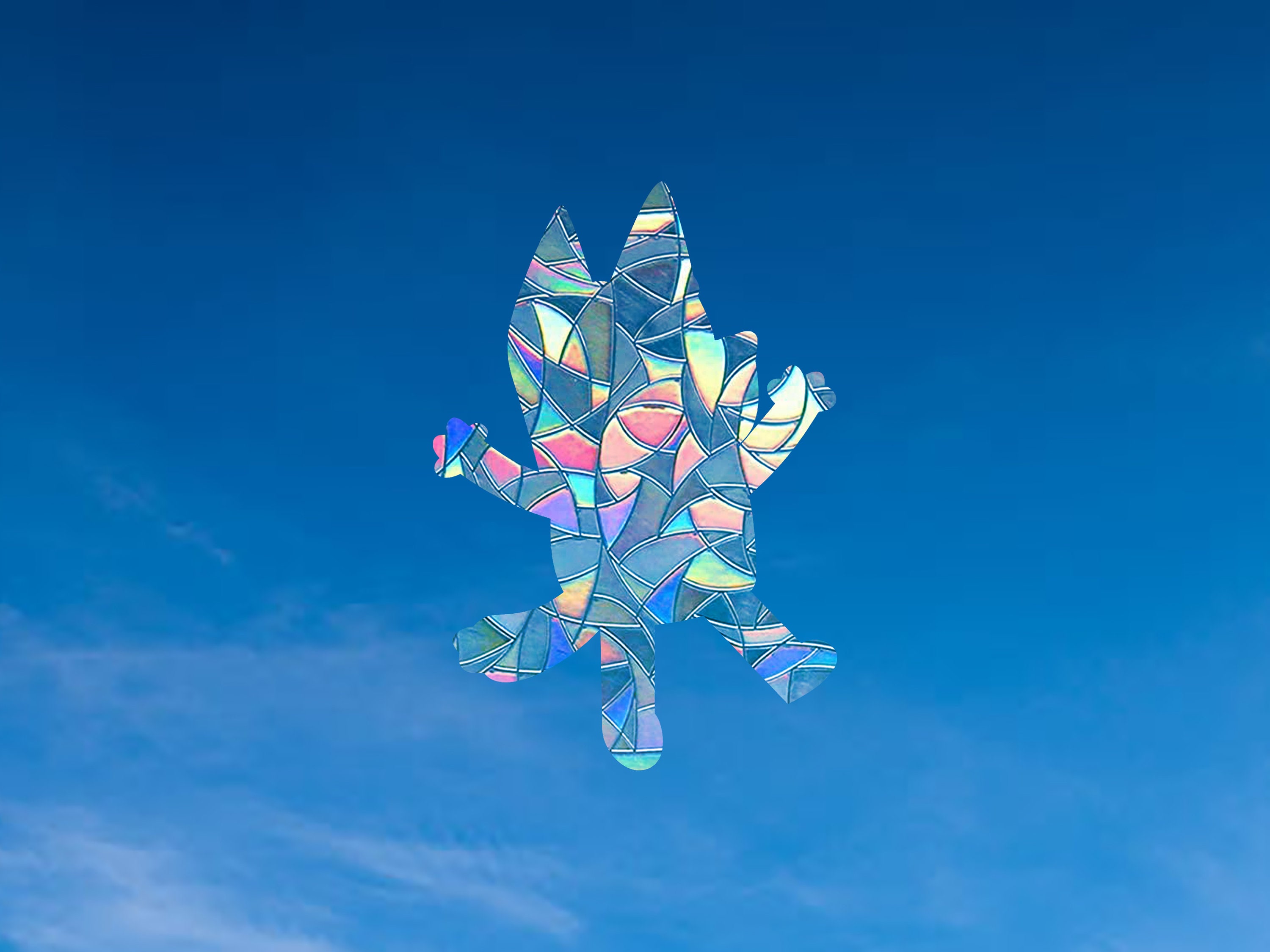 Bluey Suncatcher Window Sticker, Sun Catcher Decal Room Decor, Rainbow ...