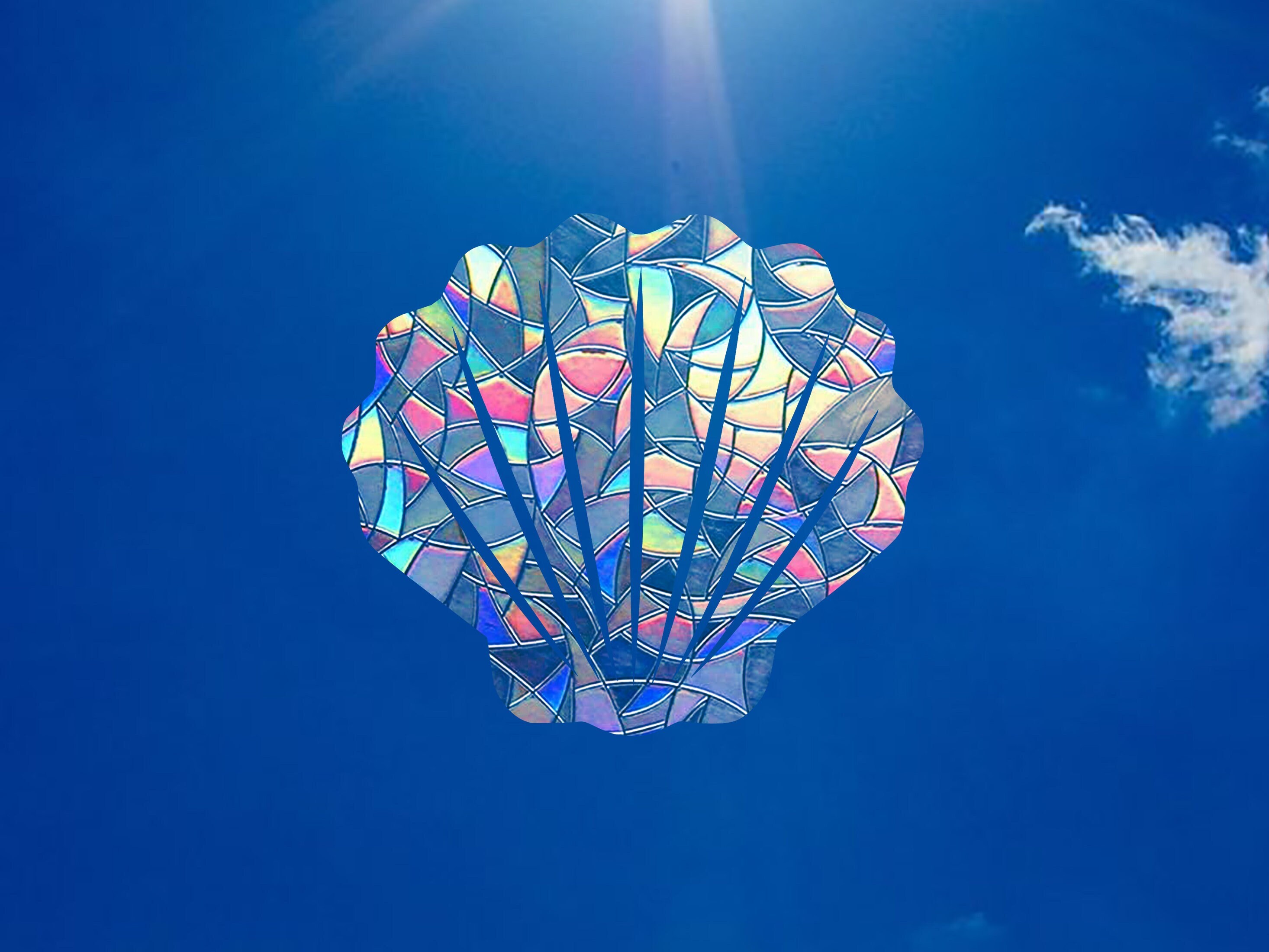 Seashell Suncatcher Sticker Window Decal Sea Shell Sun - Etsy
