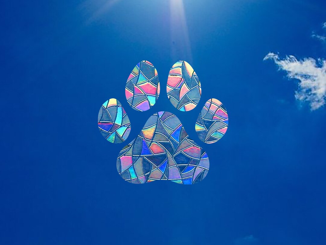 Dog Paw Suncatcher Sticker Window Decal Ornament Wall Art Home Decor ...