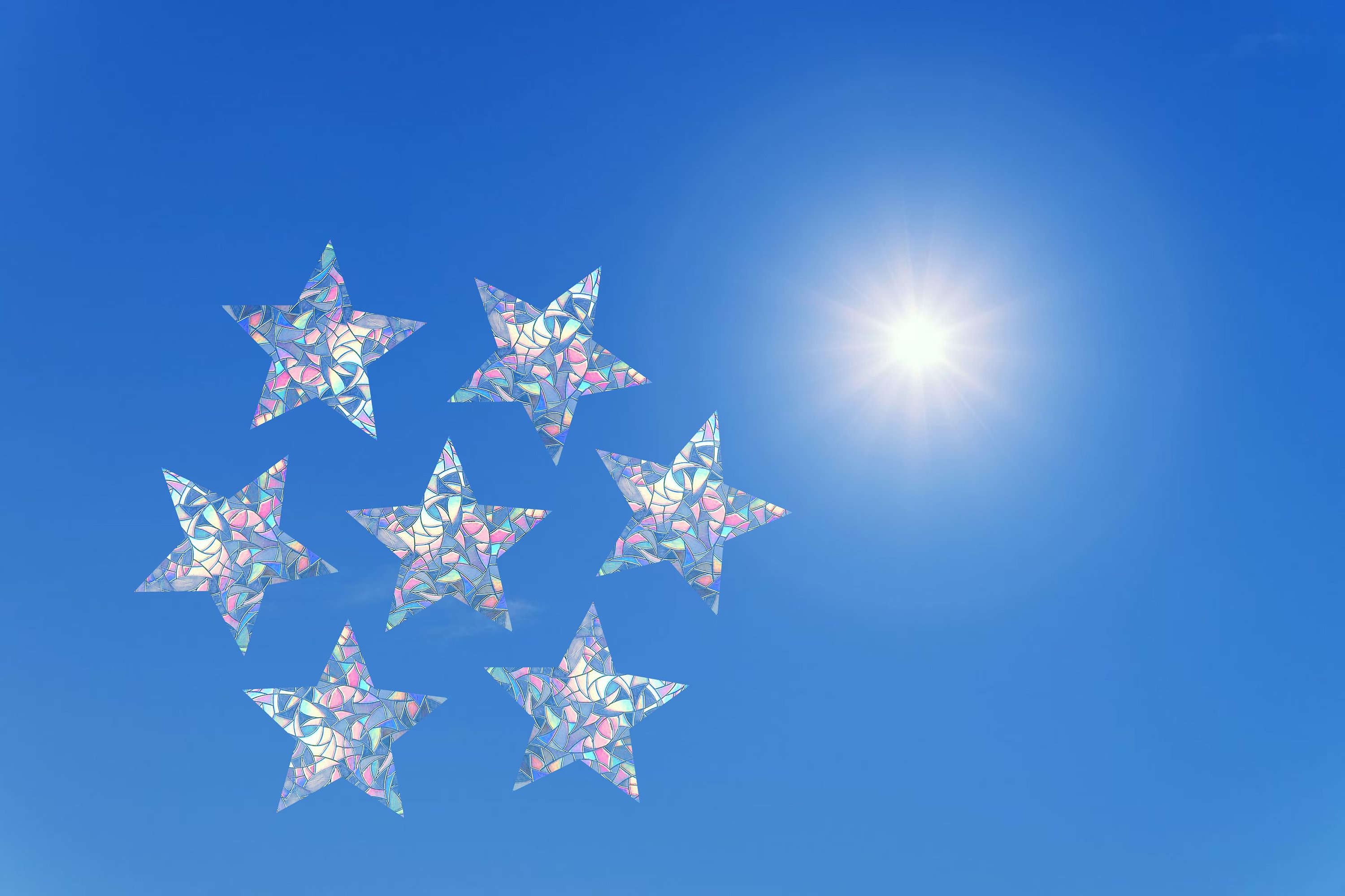 Star Suncatcher Stickers Window Clings Set of 7 Rainbow Maker Decals ...