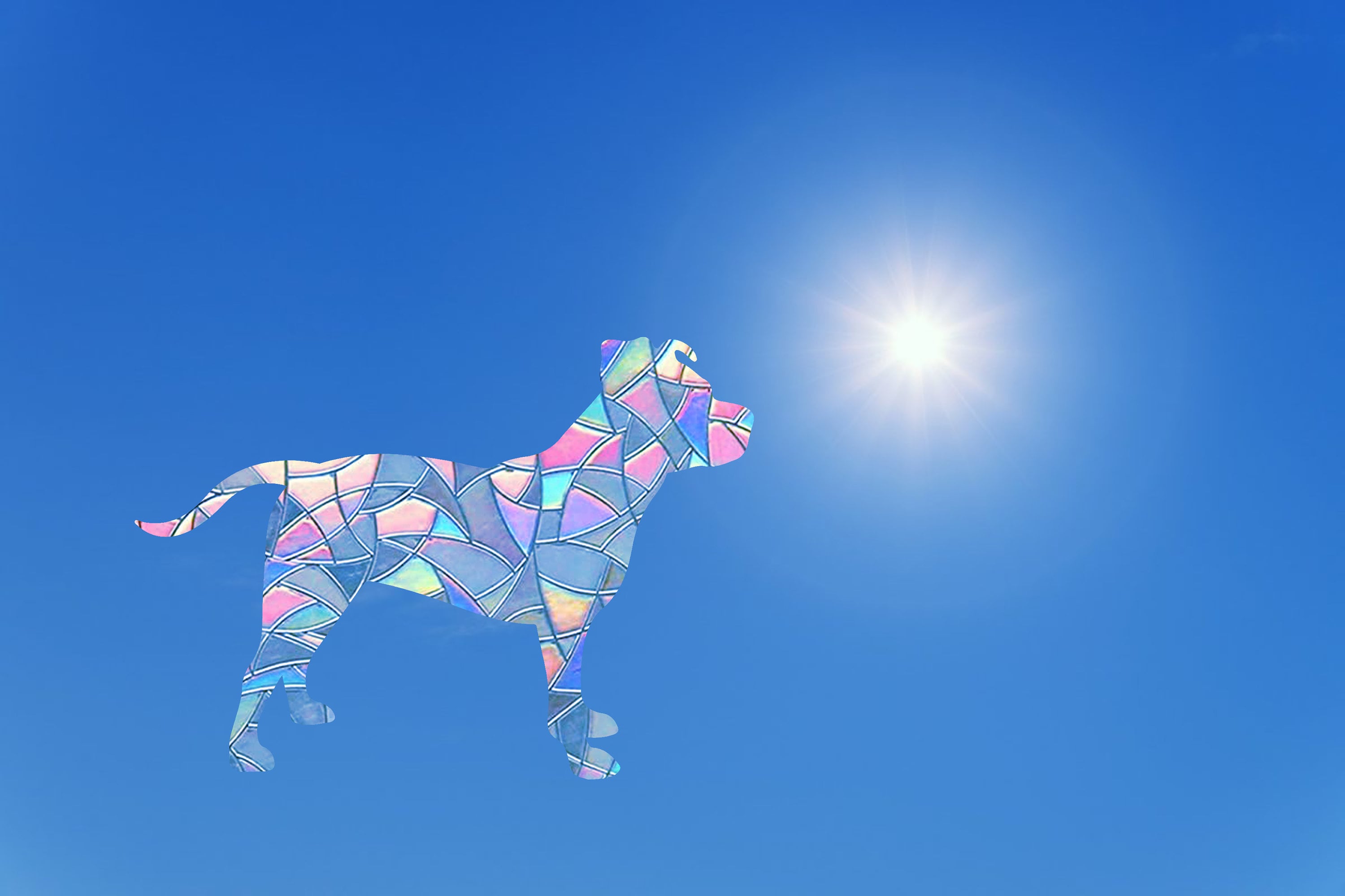 Pit Bull Suncatcher Window Sticker, American Pitbull Terrier Decal Dog ...