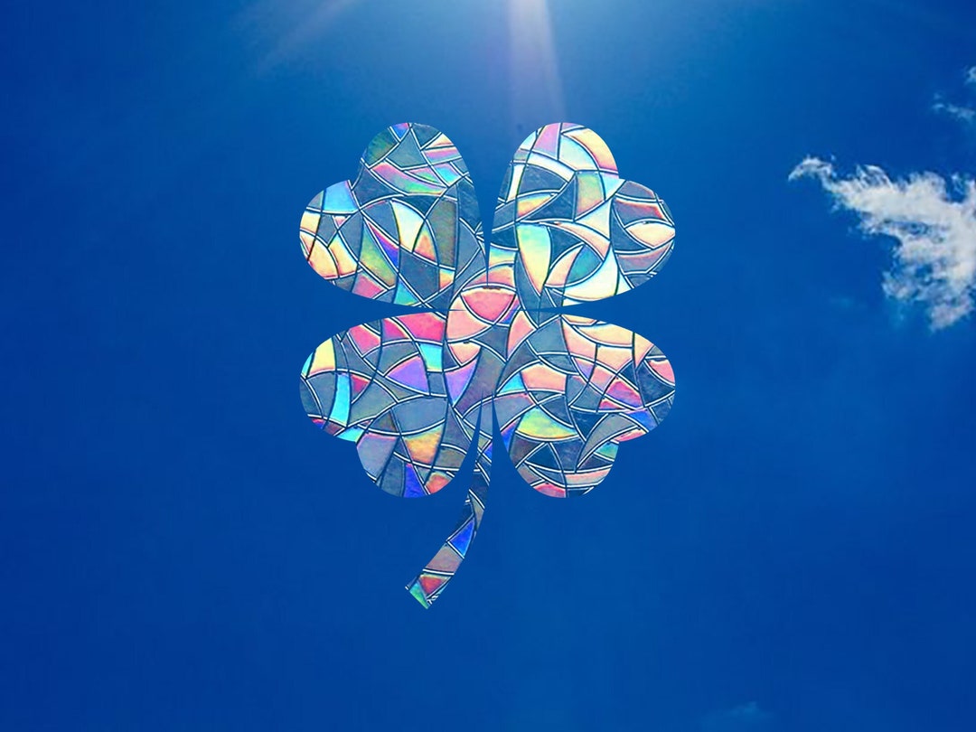Four Leaf Clover Suncatcher Decal: Rainbow Maker Window Sticker - Etsy