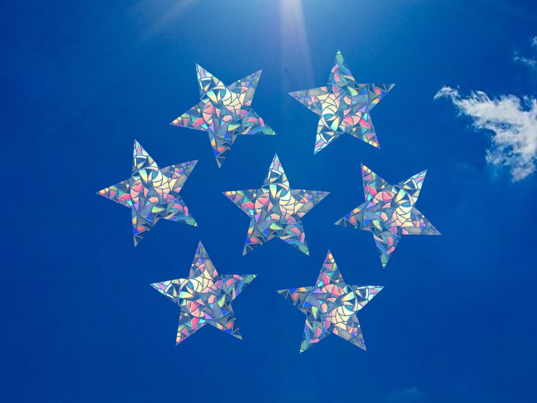 Star Suncatcher Stickers Window Clings Set of 7 - Rainbow Maker Decals ...