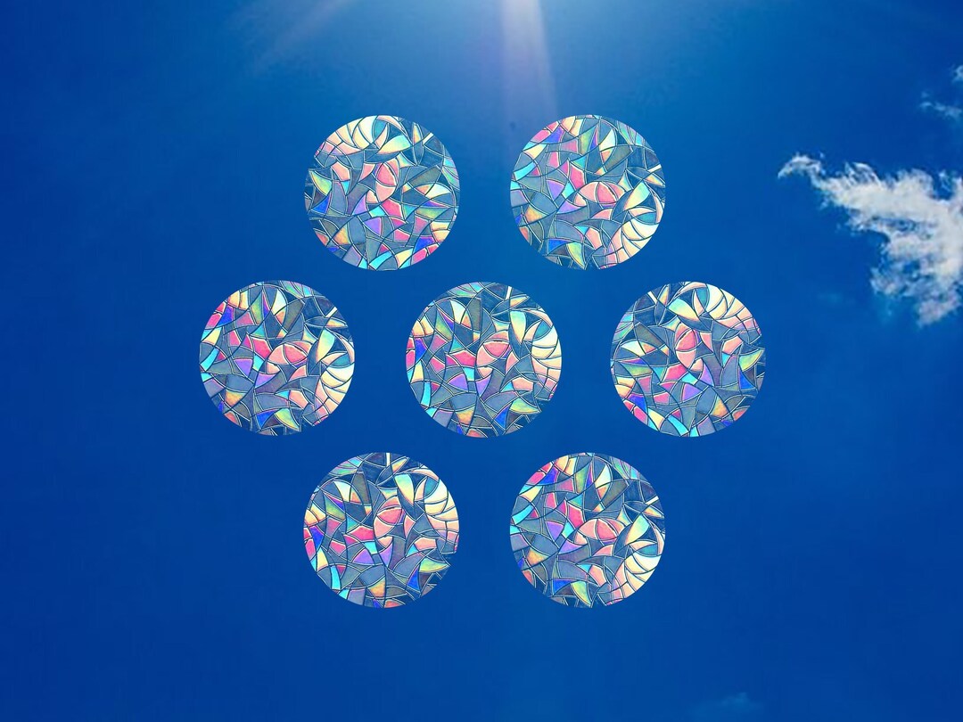 Circle Suncatcher Sticker Window Clings Set of 7 Decals - Colorful ...