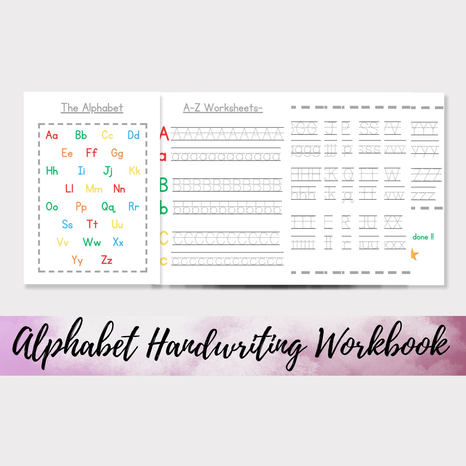 10 Page Alphabet Handwriting Practice/ Worksheets for Children ...