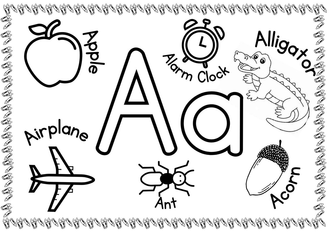 A-Z Alphabet Colouring Sheets Printable Copy. Children's Colouring ...