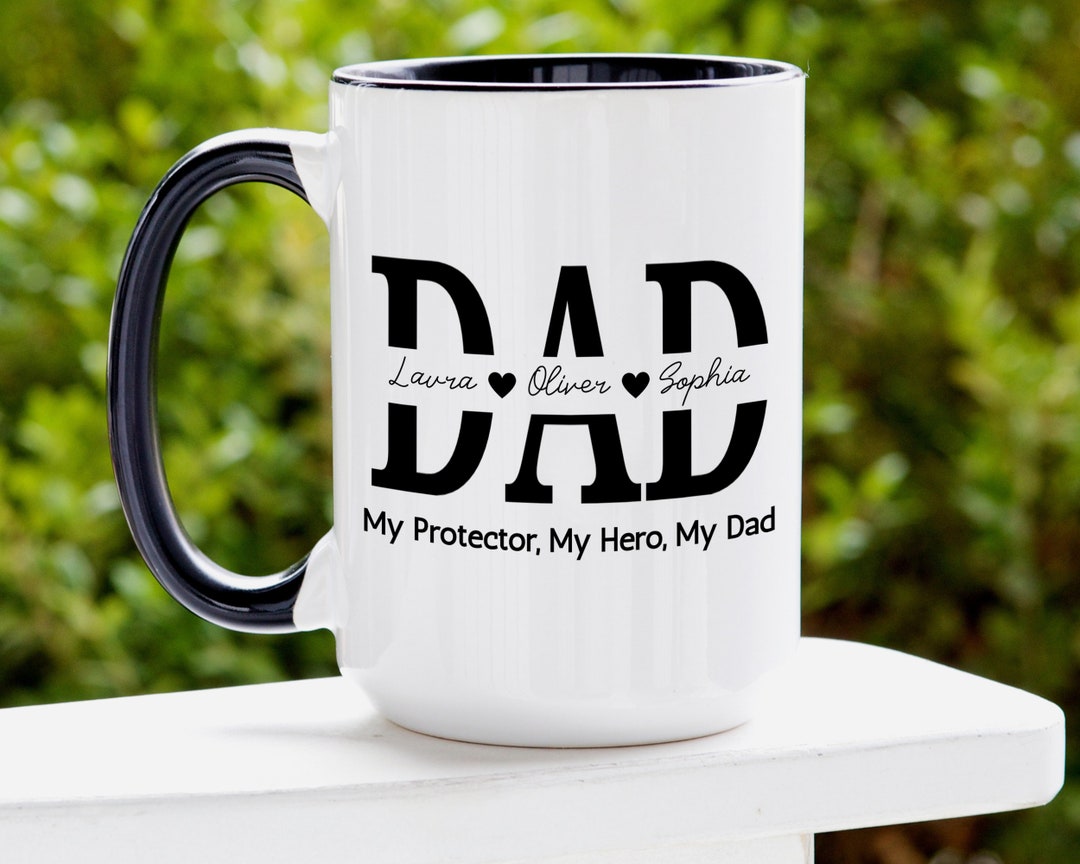 Personalized Dad Coffee Mug With Kids Names, Dad Mug, Dad Gift From ...