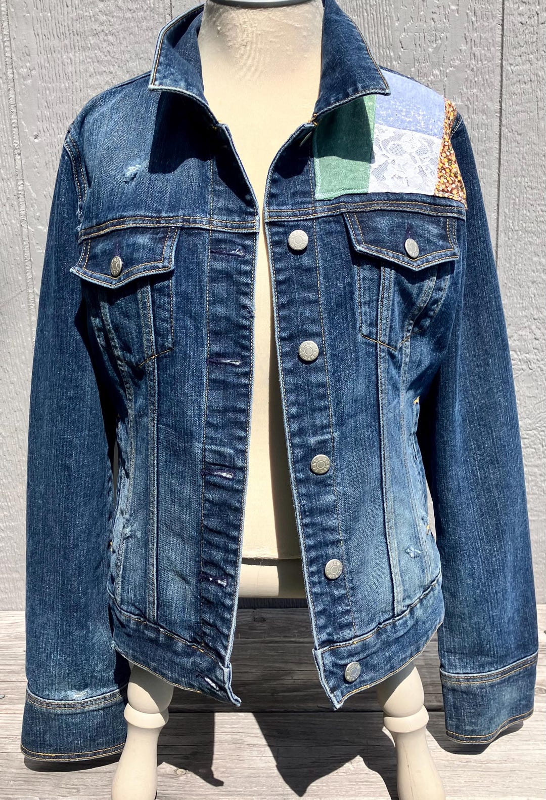 1970's Inspired Reworked Patched and Faded Jean Jacket - Etsy
