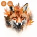 20 Double Exposure Fox Watercolor Clipart, Digital Art Bundle, Junk ...