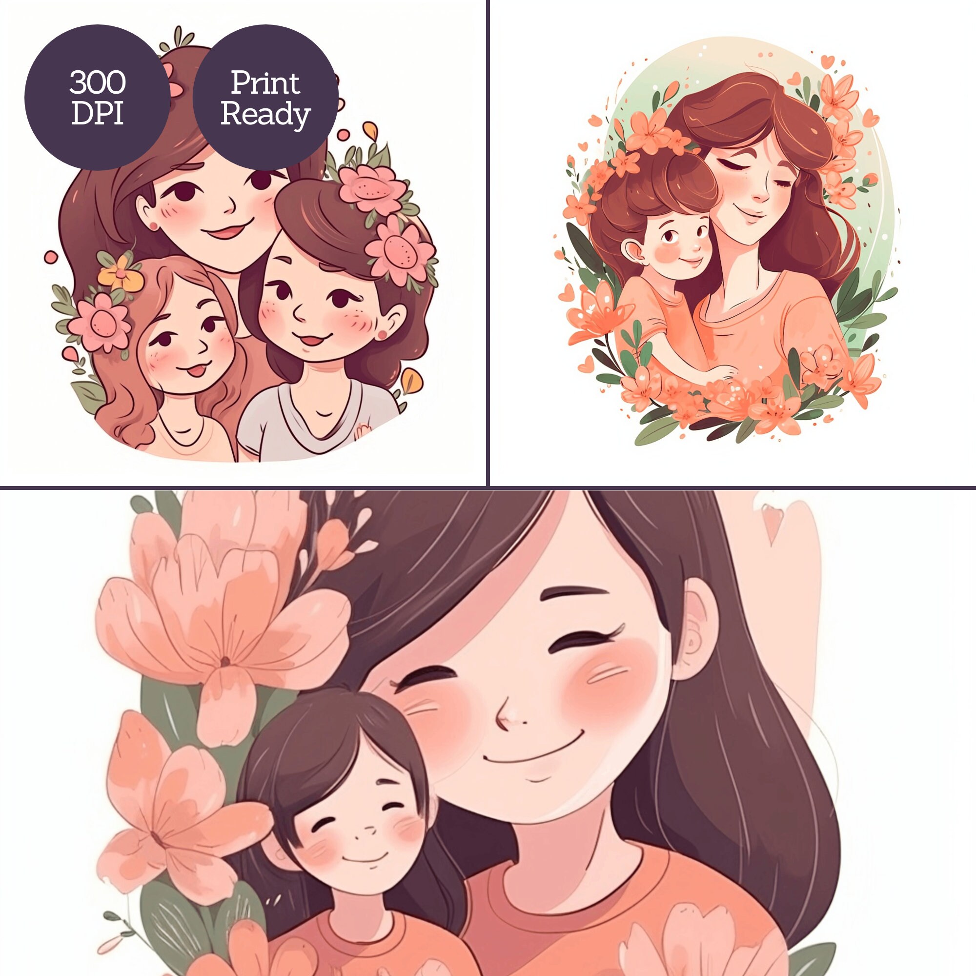 20 PNG Files Mothers Day Clipart Bundle, Stickers Clipart, Love Mom ...