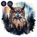 22 Double Exposure Owl Watercolor Clipart, Digital Art Bundle, Junk ...