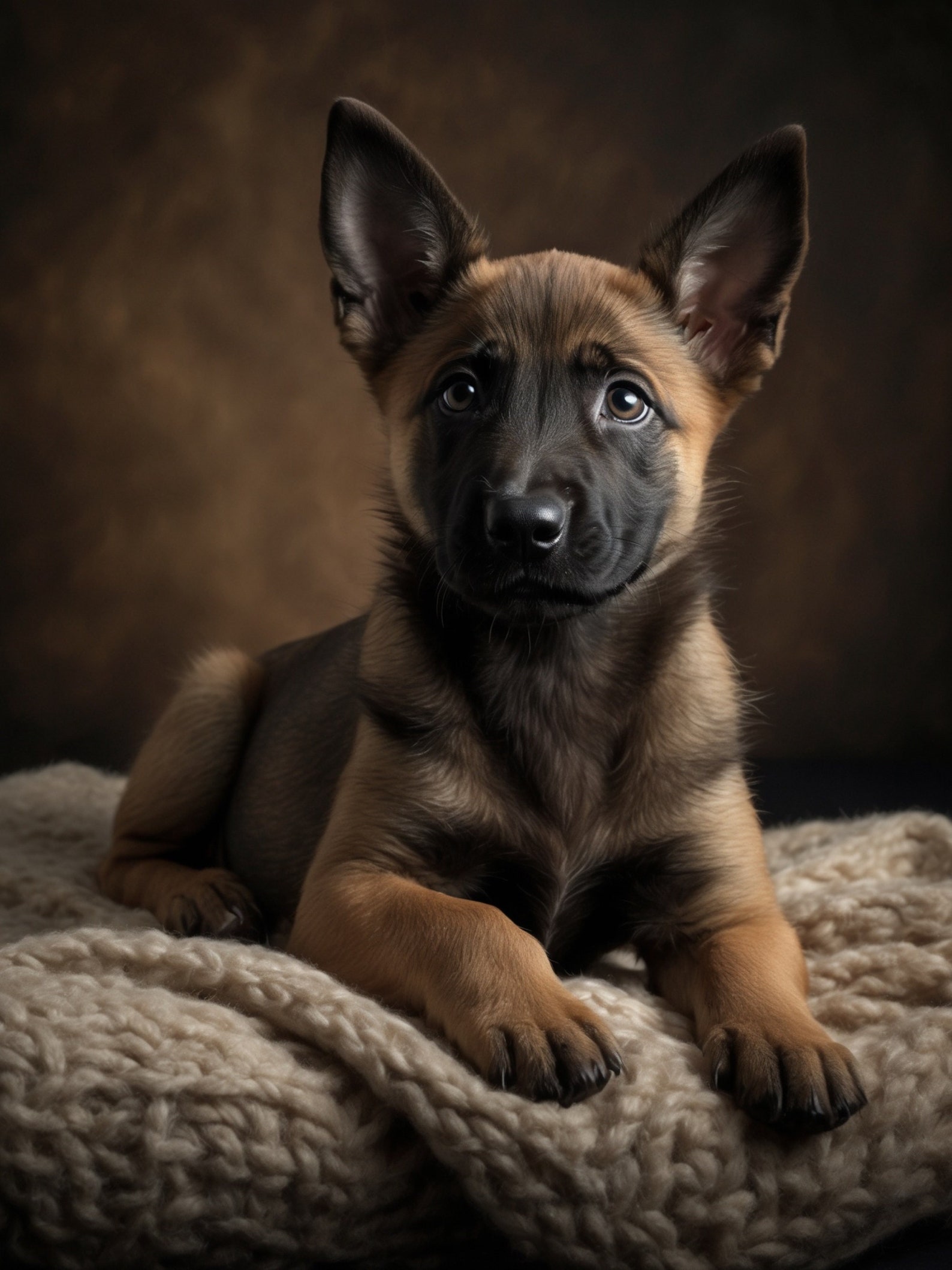 Realistic Belgian Malinois Puppy Portrait Painting, Birthday Gift, Dog ...