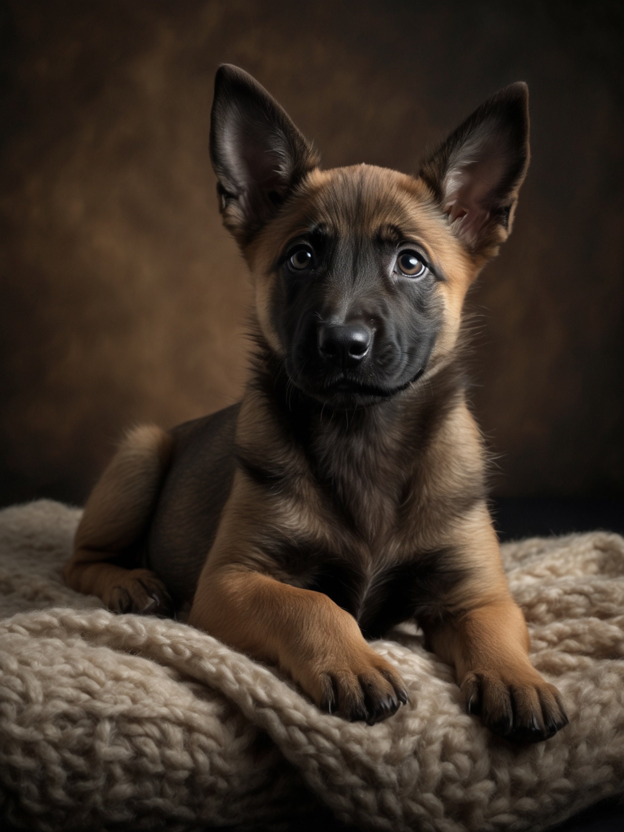 Realistic Belgian Malinois Puppy Portrait Painting, Birthday Gift, Dog ...