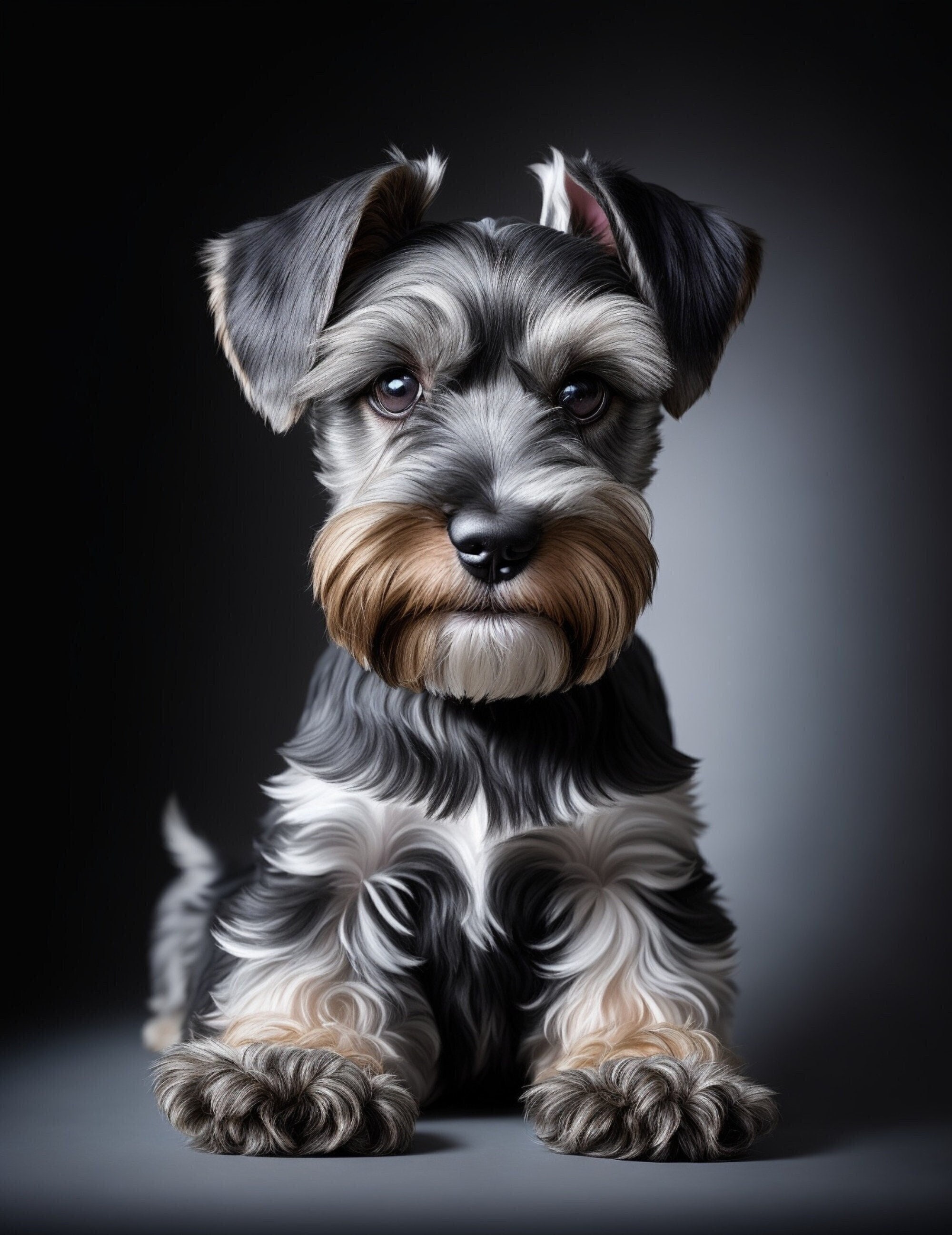 Photo-realistic Miniature Schnauzer Portrait Painting, - Etsy