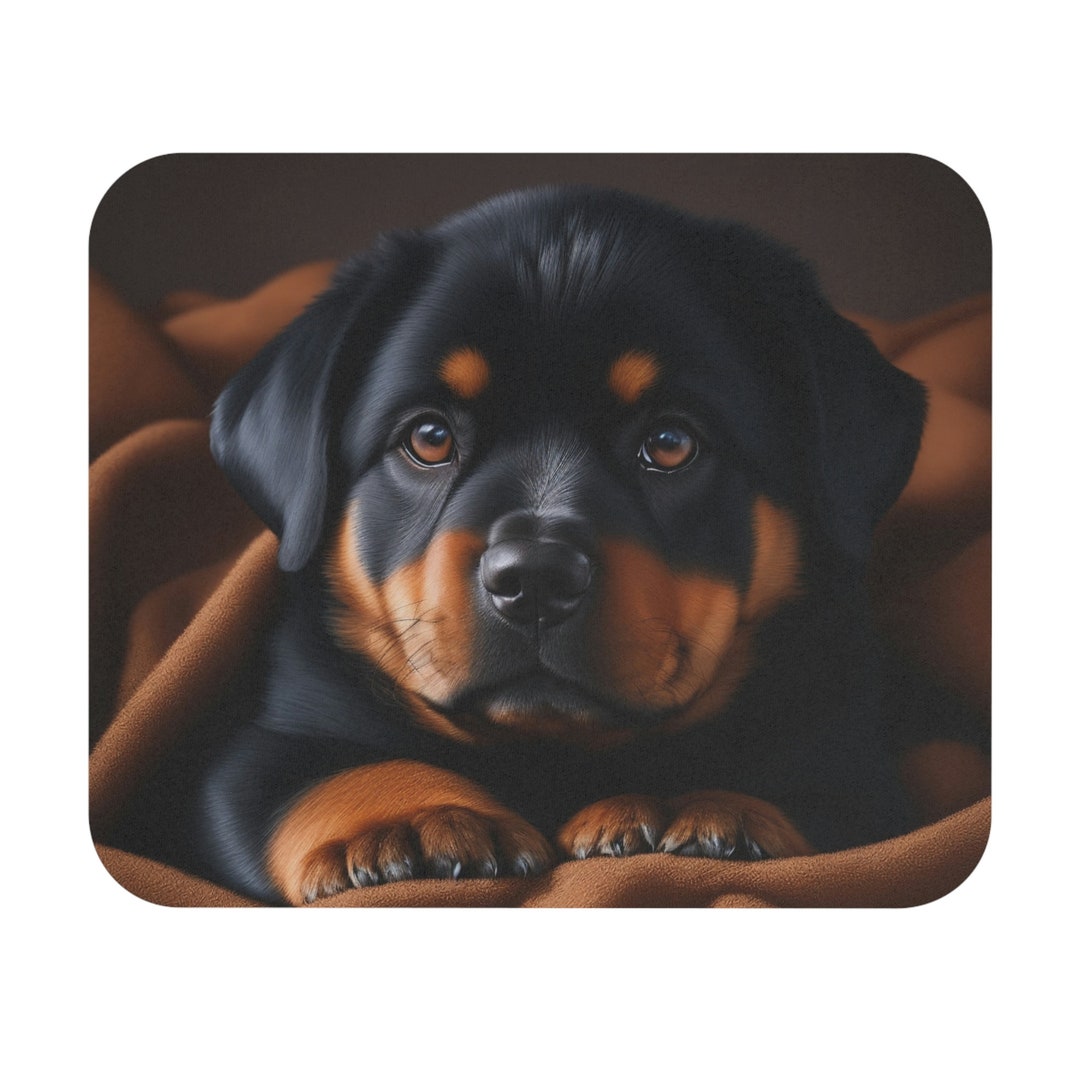 Realistic Rottweiler Puppy Mouse Pad - Adorable and Functional Desk ...