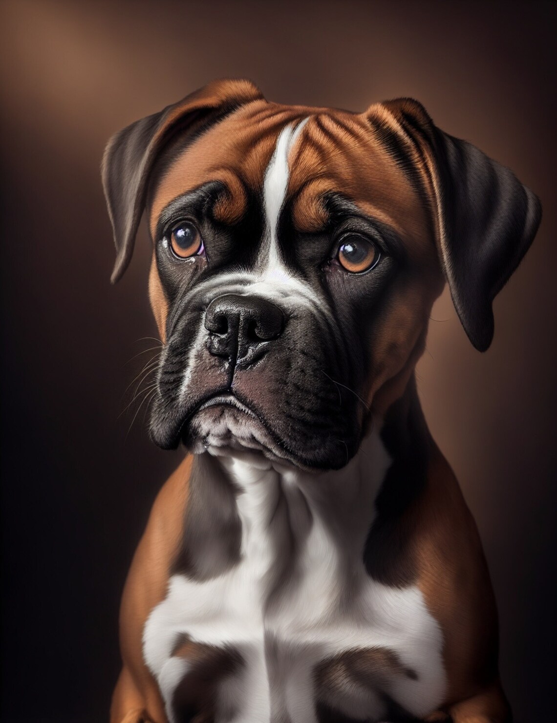 Ultra-realistic Boxer Portrait Painting, , Birthday Gift, Dog Dad, Dog ...