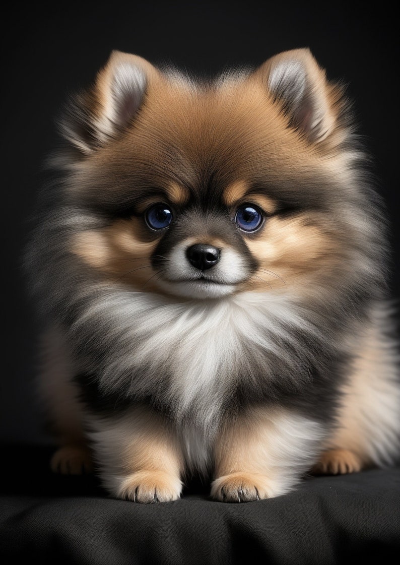 Dog Lovers, Lifelike Pomeranian Puppy Portrait Painting, Wall Art, Dog ...