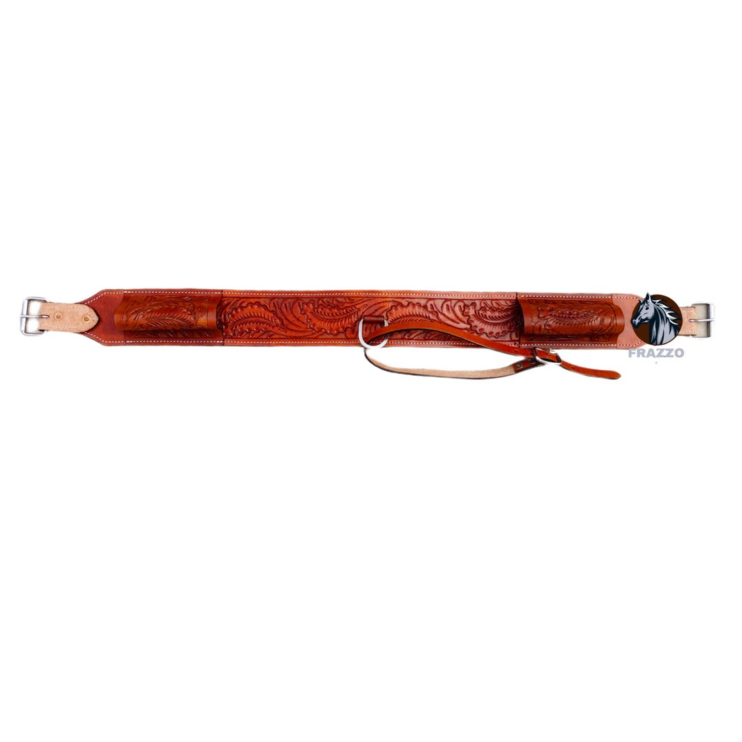 Western Leather Saddle Girth, Heavy Duty Hand Carved Western Saddle ...