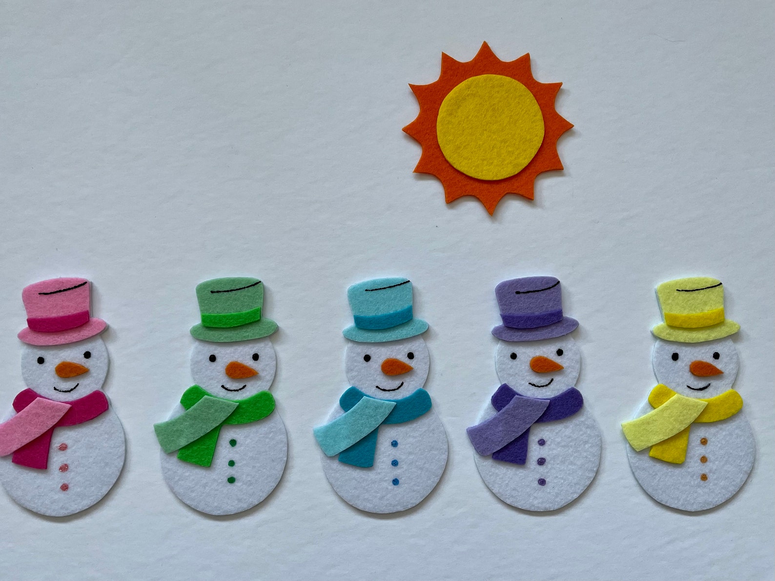 Five Little Snowmen: Felt Story, Flannel Board, Storytime, Circle Time ...