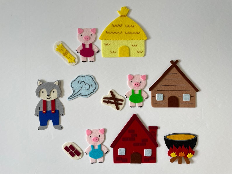The Three Little Pigs Felt Story Set: Flannel Board Teacher Resource ...