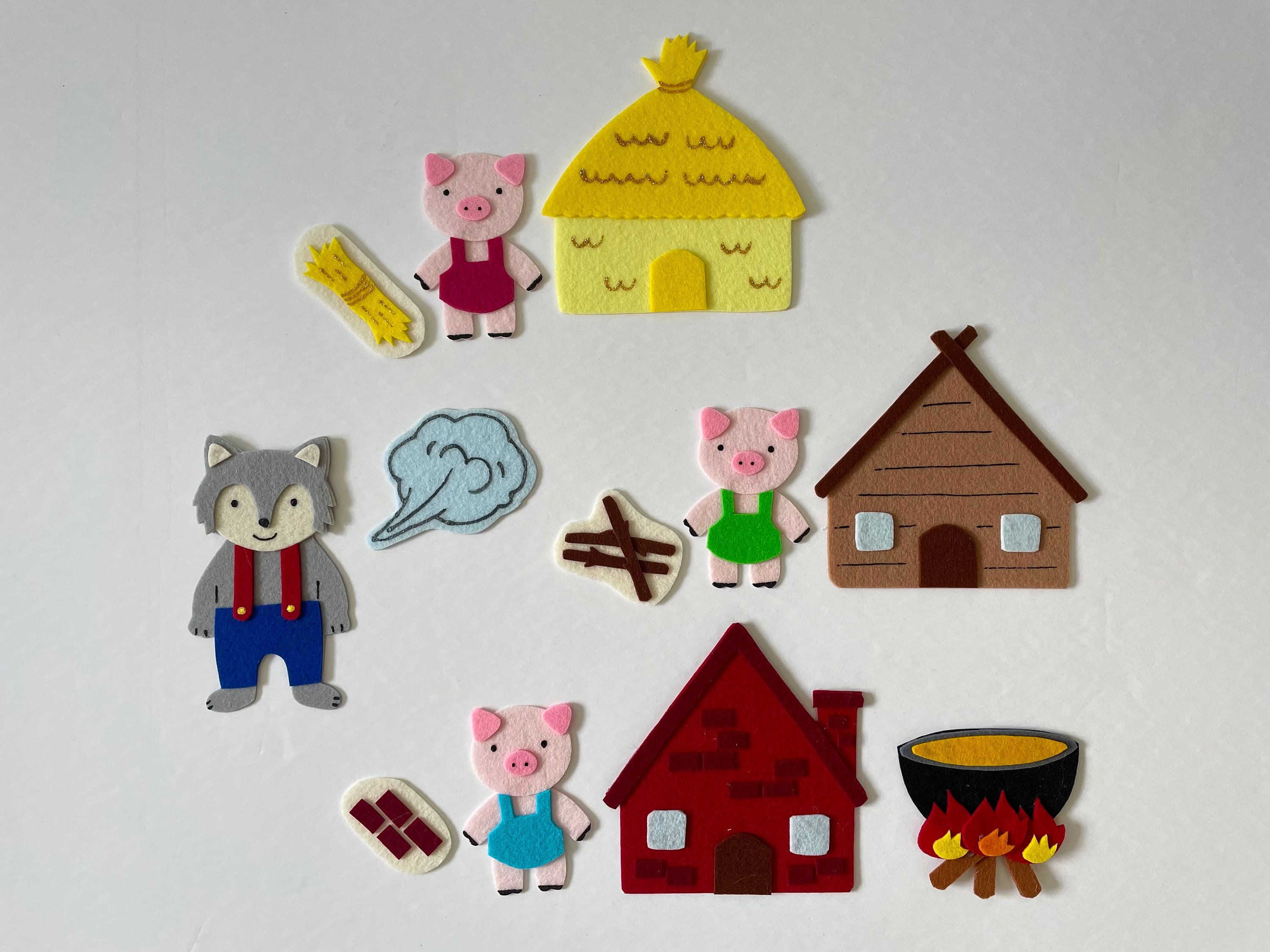 The Three Little Pigs - Felt Story, Flannel Board, Storytime, Circle ...