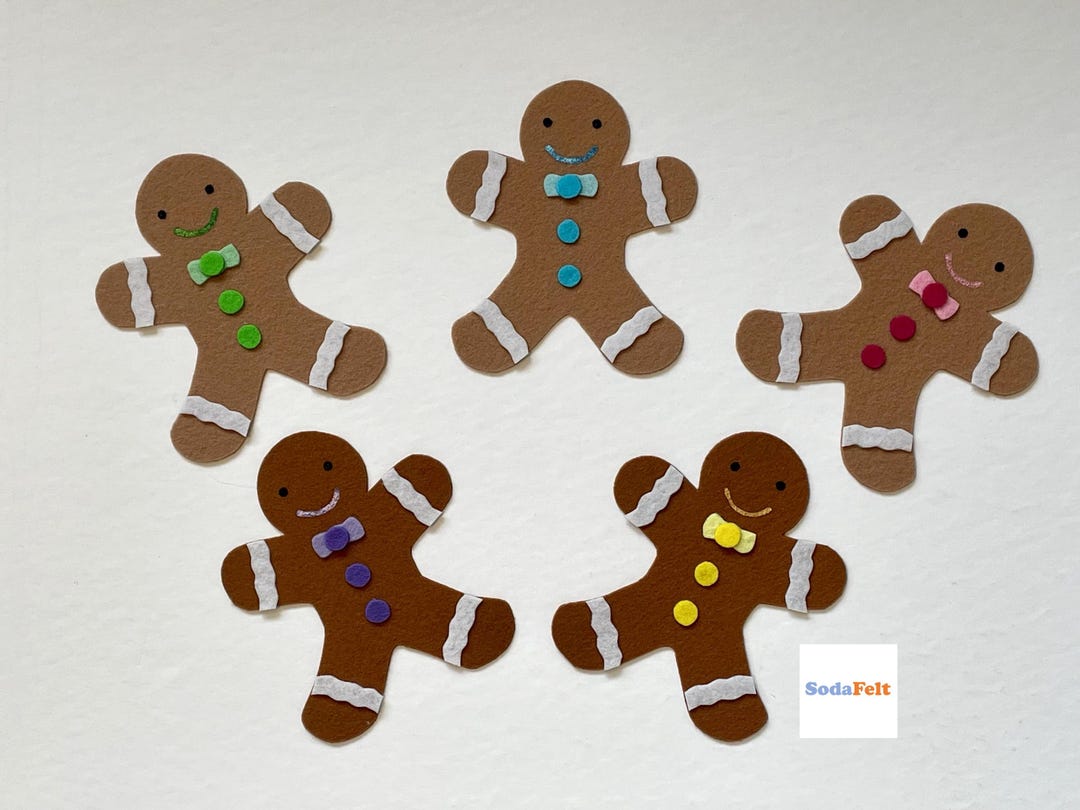 Five Little Gingerbread Men Felt Story Set: ECE, Library, Speech ...