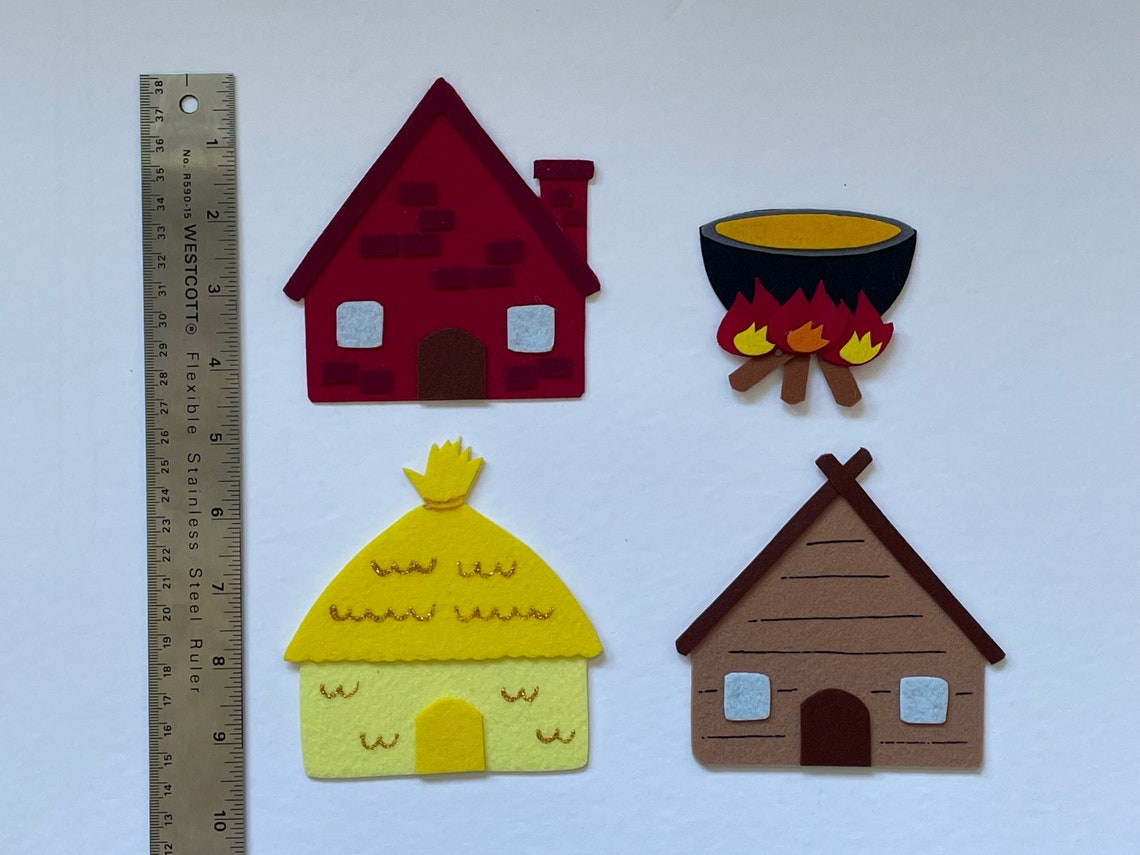 The Three Little Pigs Felt Story Set: Flannel Board Teacher Resource - Etsy