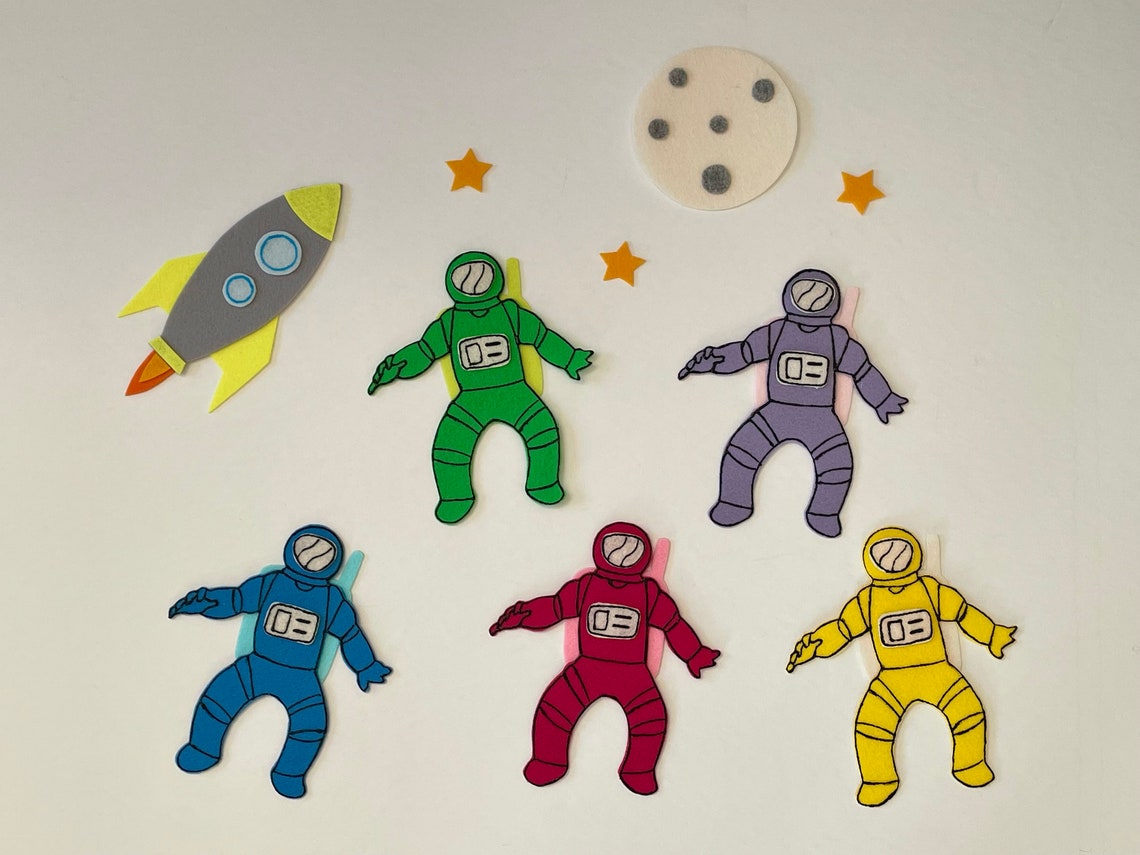 Five Little Astronauts - Felt Story, Flannel Board, Story Time, Circle ...