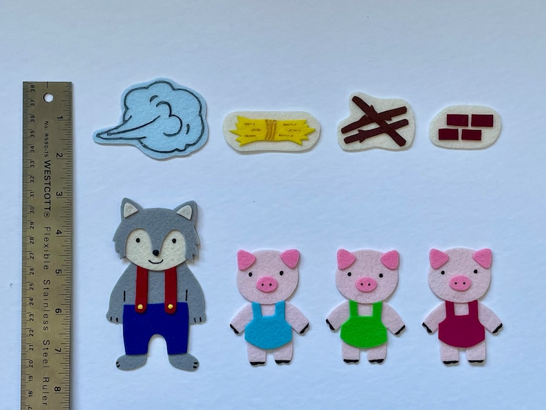The Three Little Pigs Felt Story Set: Flannel Board Teacher Resource - Etsy