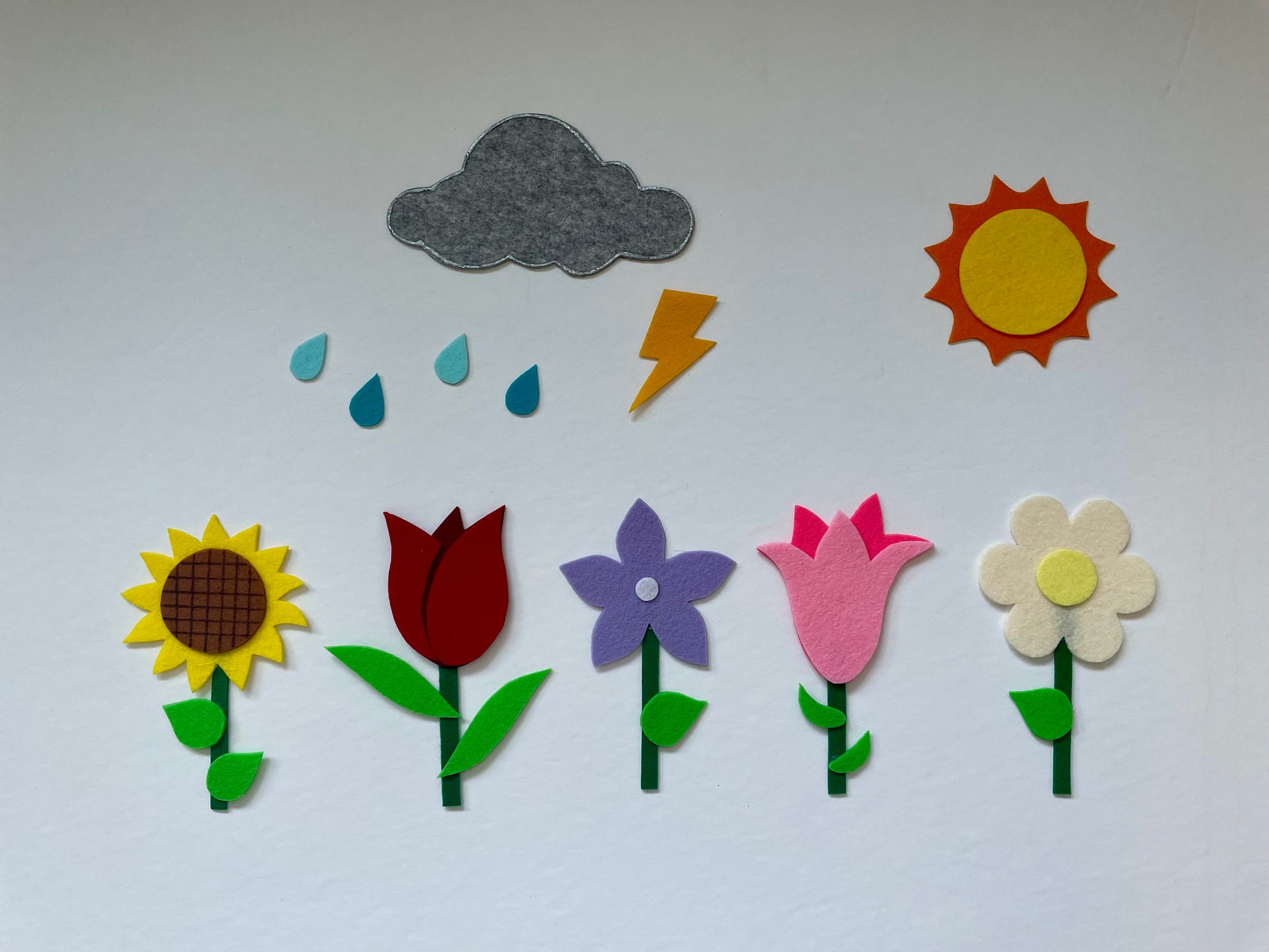 Five Little Flowers - Felt Story, Flannel Board, Storytime, Circle Time ...