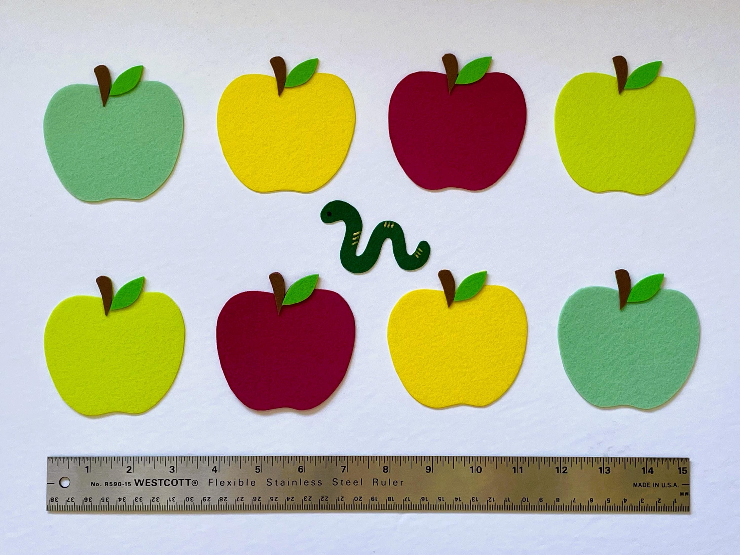 Five Little Apples + A Little Worm Hide-and-seek Game - Felt Story ...