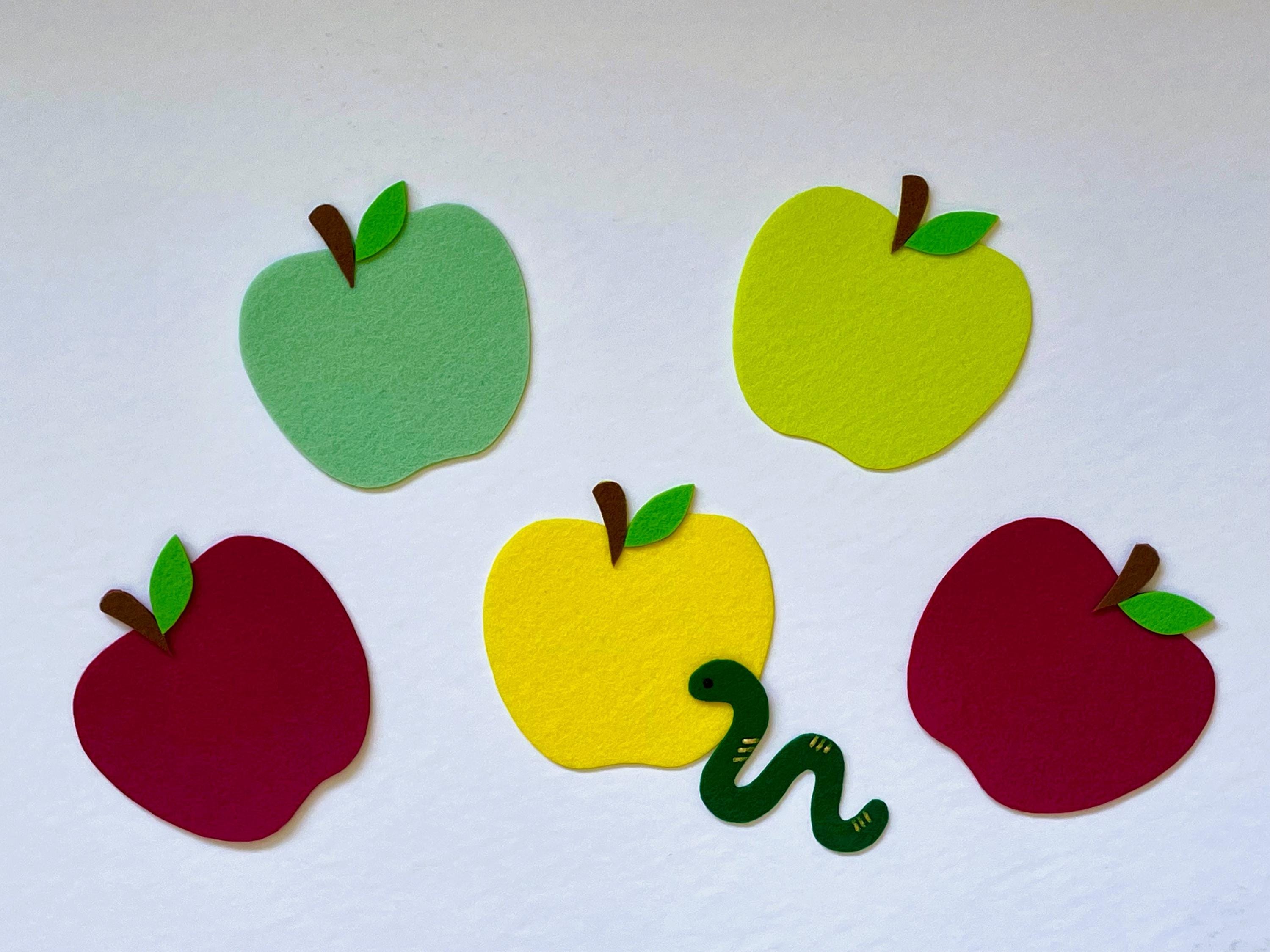 Five Little Apples + A Little Worm Hide-and-seek Game - Felt Story ...