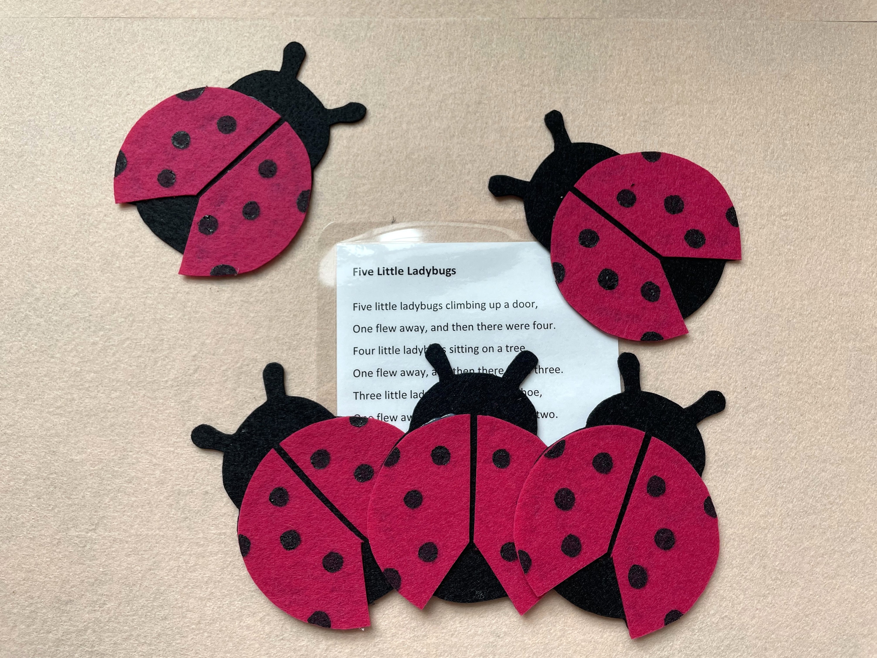 Five Little Ladybugs: Felt Story, Flannel Board, Storytime, Circle Time ...