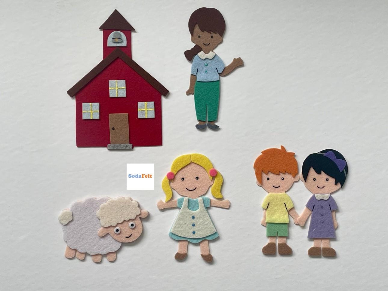 Mary Had a Little Lamb - Felt Story, Flannel Board, Storytime, Circle ...