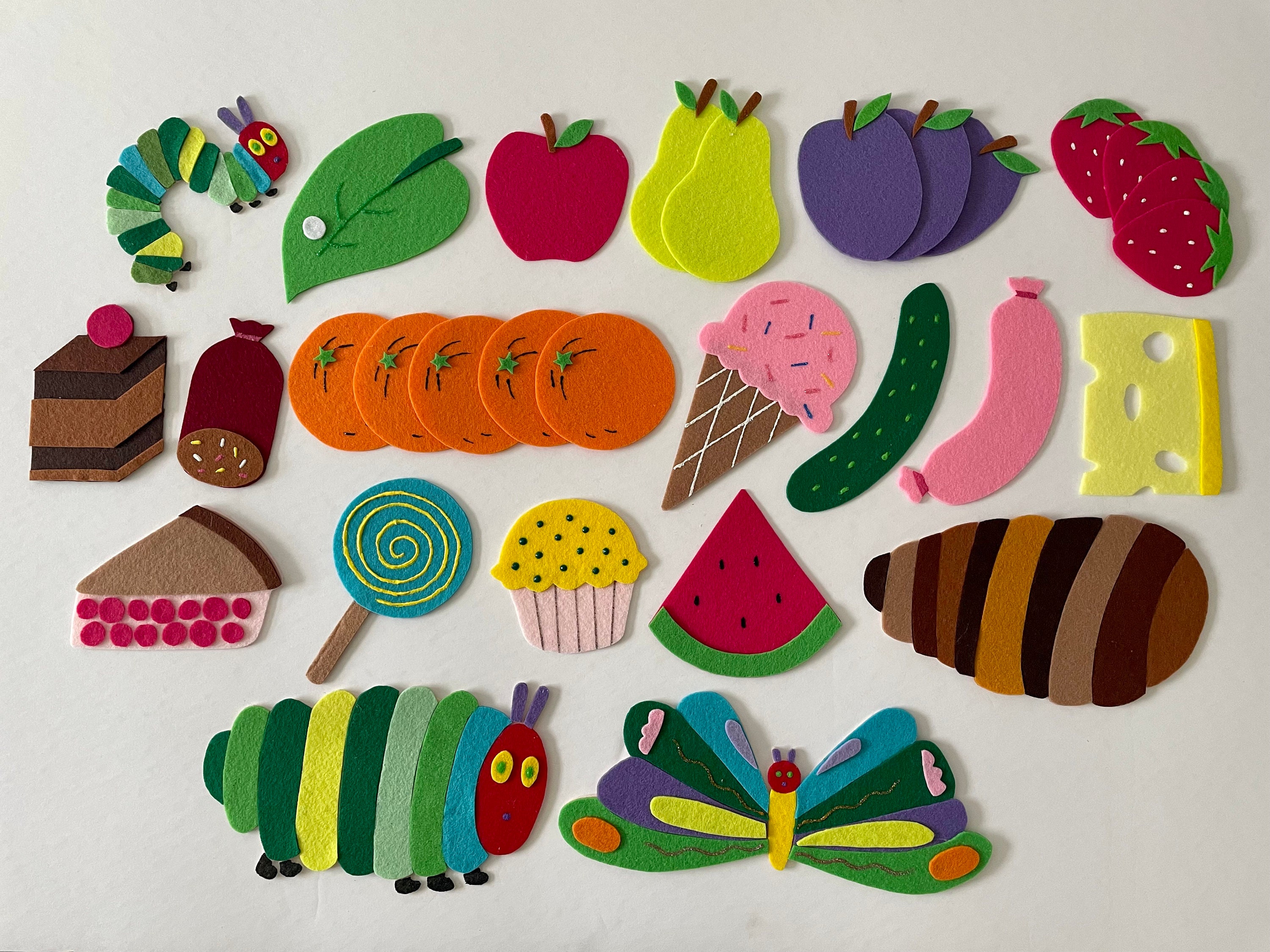 The Very Hungry Caterpillar - Felt Story, Flannel Board, Storytime ...