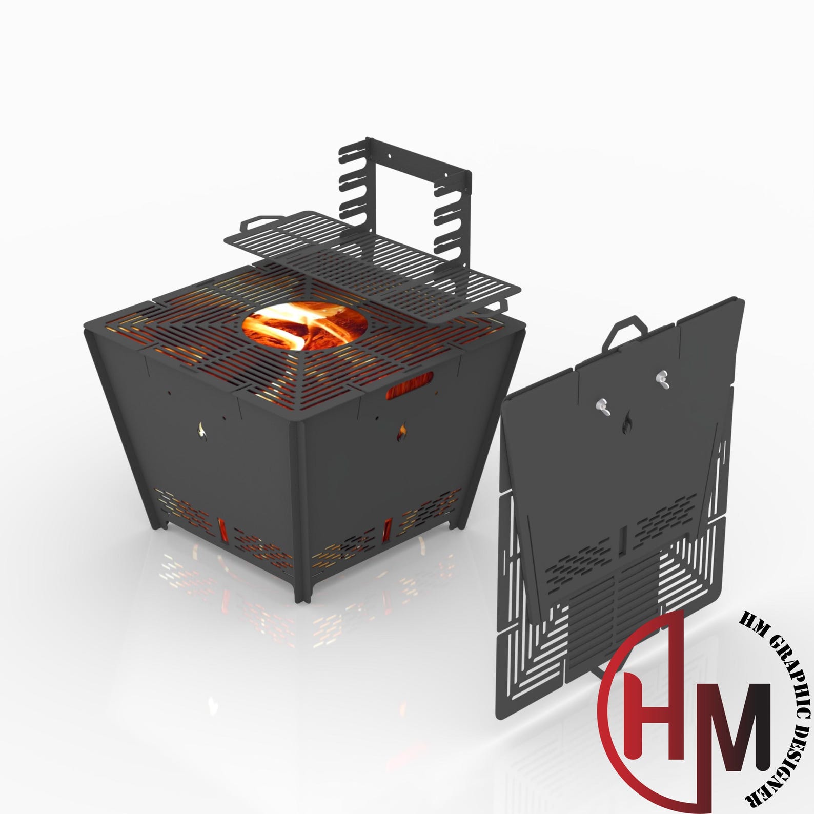 Square Fire Pit Dxf, BBQ, Barbecue Plasma Files, Grill Fire Pit, CNC ...