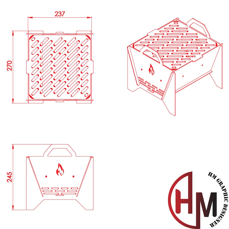 Collapsible Fire Pit DXF File – CNC Laser Plasma Cut Ready - Etsy