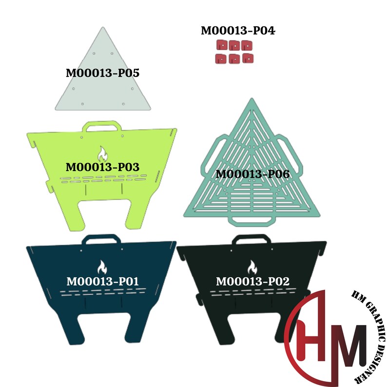 Triangle Fire Pit File ,BBQ, Barbecue Dxf Files for Plasma, Grill Fire ...