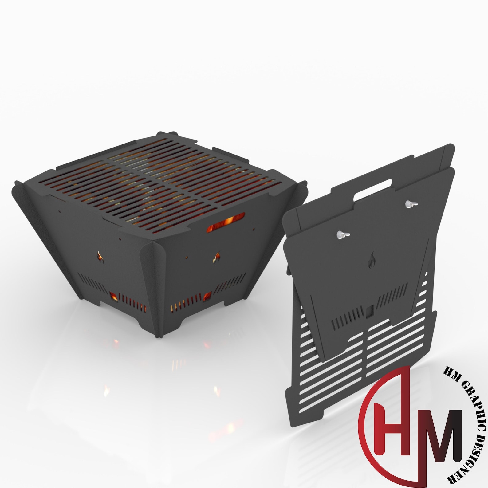 Square Fire Pit Dxf, BBQ, Barbecue Plasma Files, Grill Fire Pit, CNC ...