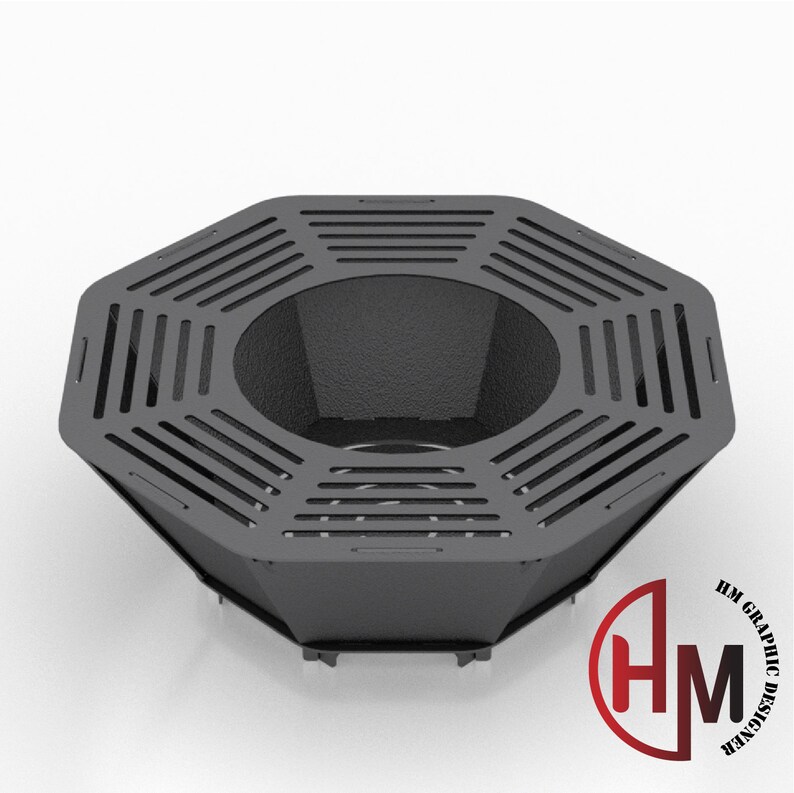 Octagon Fire Pit File ,bbq Barbecue Dxf Files for Plasma, Grill Fire ...