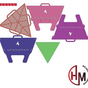 Triangle Fire Pit File ,bbq Barbecue Dxf Files for Plasma, Grill Fire ...