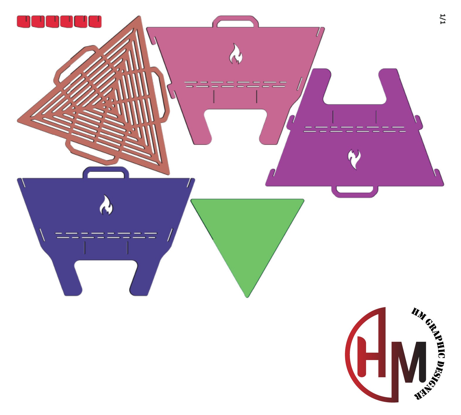 Triangle Fire Pit File ,bbq Barbecue Dxf Files for Plasma, Grill Fire ...