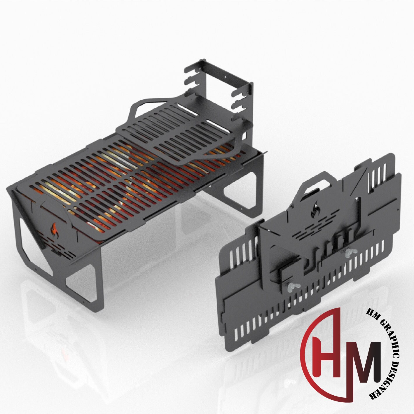 Outdoor Fire Pit File ,bbq Barbecue Dxf Files for Plasma, Grill Fire ...