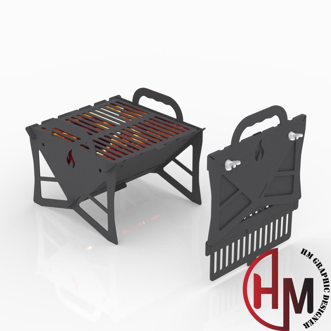 Outdoor Fire Pit File, BBQ, Barbecue Dxf Files for Plasma, Grill Fire ...